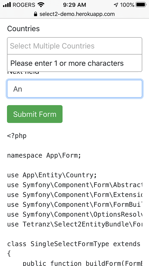 Dropdown stays open on iOS "Next Field" - Is this a bug? - Select2